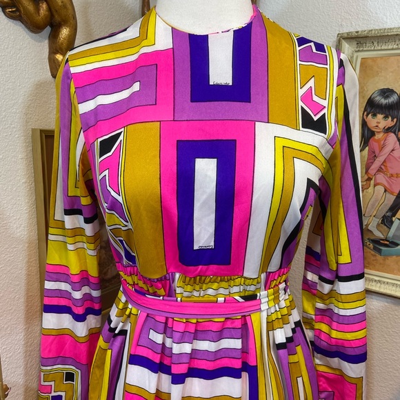 Dresses | Vintage 6s Neon Psychedelic Mod Go Go Mini Dress | Poshmark